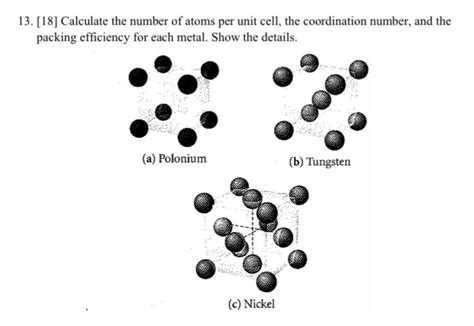 Solved Calculate The Number Of Atoms Per Unit Cell Chegg Com