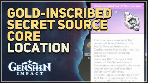 Gold Inscribed Secret Source Core Location Genshin Impact YouTube