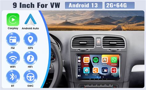 Sixwin 2g64g Android 13 Car Stereo For Vw Seat Passat Jetta Golf Polo Tiguan 9 Inch