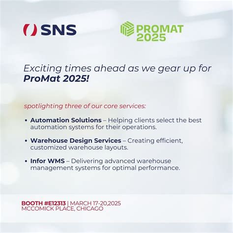 Promat2025 Supplychaininnovation Automation Warehousedesign Inforwms Logistics Sns Sns