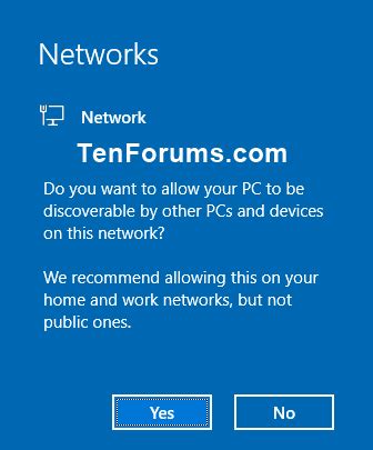 Enable Or Disable Network Location Wizard In Windows 10 Tutorials
