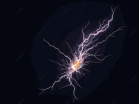 Lightning In The Night Sky Thunder Strike Light Effect Vector Background Lightning Thunder