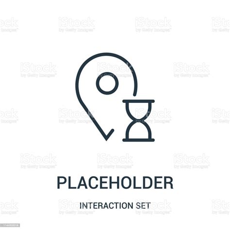 상호 작용 집합 컬렉션의 자리 표시자 아이콘 벡터입니다 얇은 선 자리 표시자 개요 아이콘 벡터 일러스트 레이 션입니다 디자인에 대한 스톡 벡터 아트 및 기타 이미지 Istock