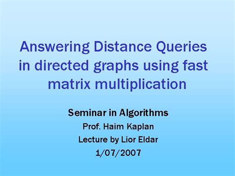 Answering Distance Queries In Directed Graphs Using Fast