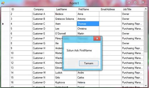 Datagridview Seçili Hücrenin Sütun Başlığını Almak The World Of Programming With Bahadir Sahin