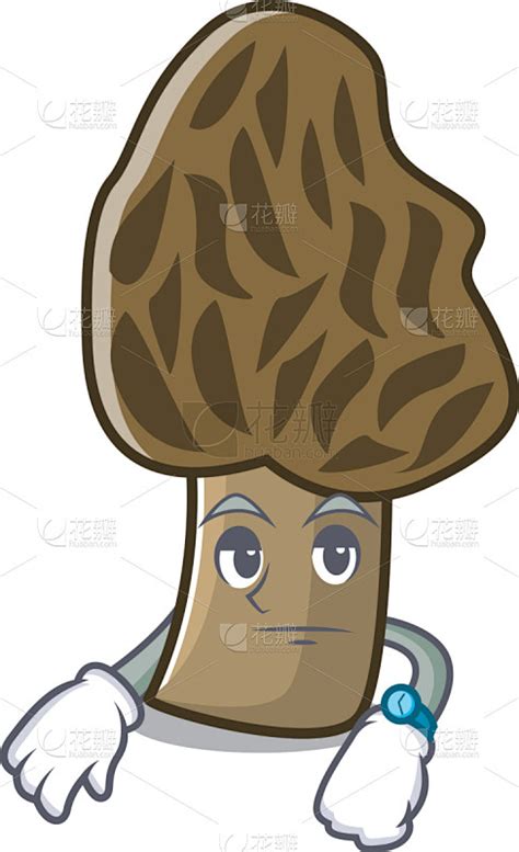 吉祥物羊肚菌等卡通可爱的清新多样食品面部表情真菌