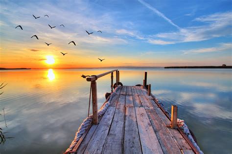 Pier At Sunset Wallpapers Wallpaper Cave