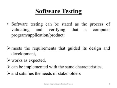 Eleven Step Of Software Testing Process PPTX