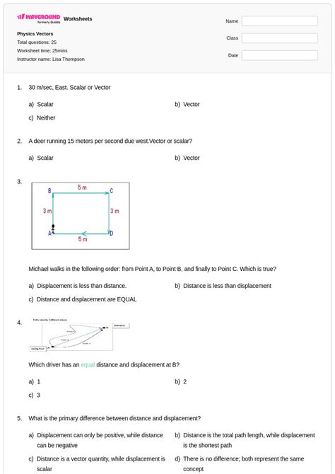 50 Vectors Worksheets For Grade 11 On Wayground Free And Printable