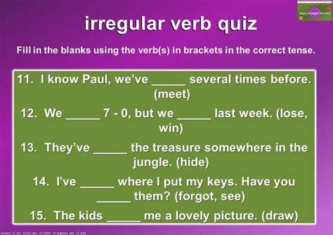 Irregular Verbs Exercises Mingle Ish