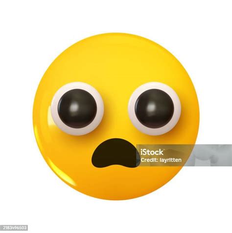 충격 또는 놀라움 이모티콘 감정 3d 만화 아이콘입니다 노란색 원형 이모티콘입니다 벡터 일러스트 레이 션 3차원 형태에 대한 스톡 벡터 아트 및 기타 이미지 Istock