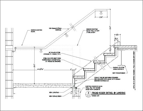 Reinforced Concrete Stairs Detail Drawing At
