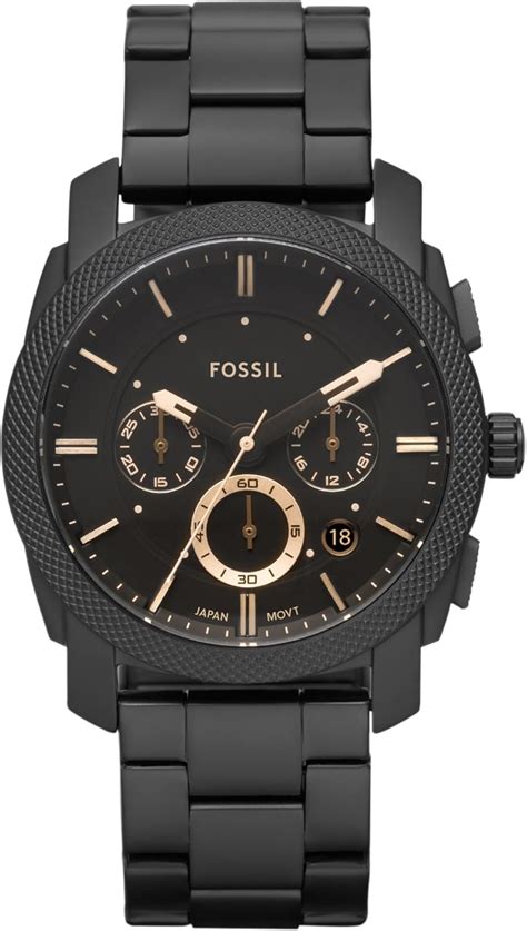 Fossil Mens Machine Quartz Stainless Steel Chronograph Watch Color Black Model