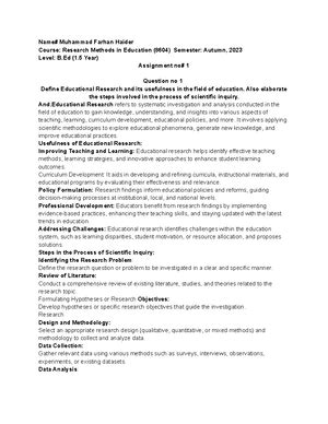 Solved Differentiate Between Sample And Sampling In Detail B Ed 1 5 Years 8604 Studocu