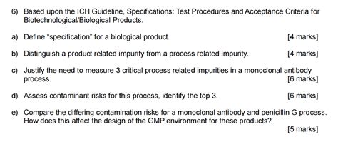 Solved Based Upon The Ich Guideline Specifications Test