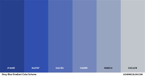 Grey Blue Gradient Color Scheme Palettes
