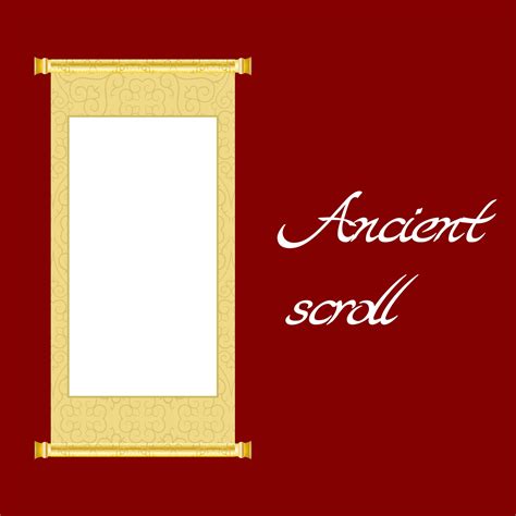 Chinese Classical Calligraphy Scroll Framed Imperial Background Png