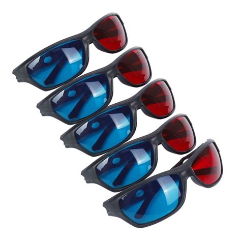 5x Red And Blue Anaglyph Dimensional 3d Vision Glasses For Tv Movie