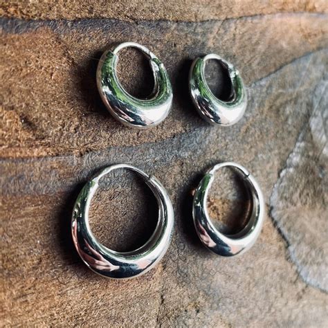 925 Silver Hoops Small Etsy