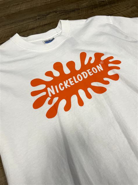 Vintage S Gildan Nickelodeon Tv Logo Promo Orange W Gem