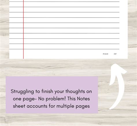 Blank Notes Sheet Blank Notes Template Digital Babe Etsy