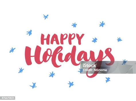 해피 홀리데이인사말 카드 및 초대장 Handdrawn 크리스마스 레터링 즐거운 연말연시 되세요 문구에 대한 스톡 벡터 아트 및