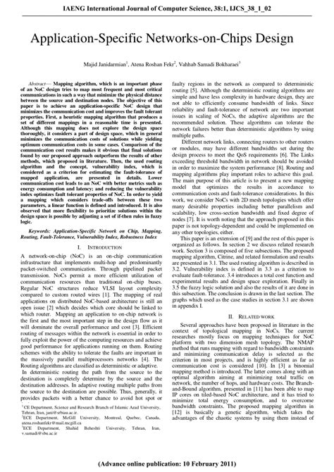 Pdf Application Specific Networks On Chips Design