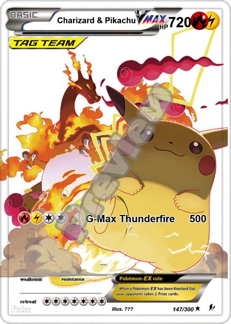 Charizard Pikachu Gx Gmax Vmax Gigantamax Ex Pokemon Card Pikachu Mega