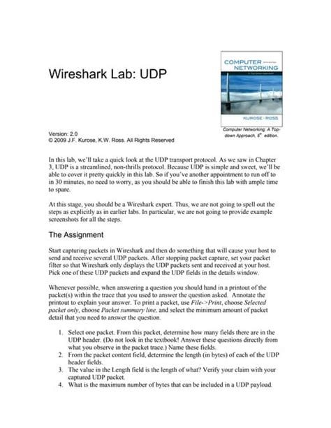 Wireshark Udp Pdf Computer Networking Computing