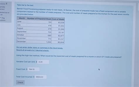 Solved Take Me To The Text Banner Food Processing Prepares