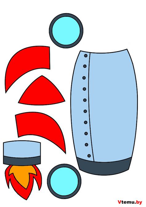 Аппликация Ракета из бумаги для детей (шаблоны)