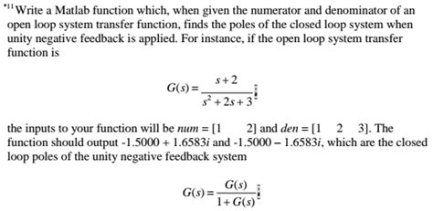 Solved Write A Matlab Function Which When Given The Chegg Com