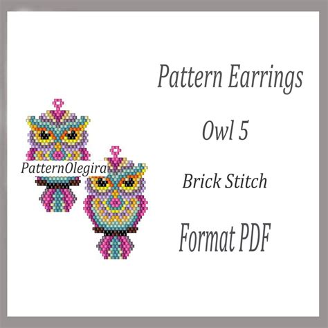 Owl 5 Bead Pattern Bead Earrings Pattern Olegirabeadpatterns Beading Patterns Beaded Earrings