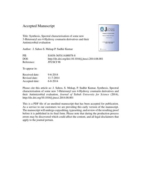 Pdf Synthesis Spectral Characterisation Of Some New 3 Heteroaryl Azo