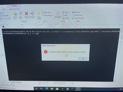 First Time Using Trex Miner What Is This Error Rethermining