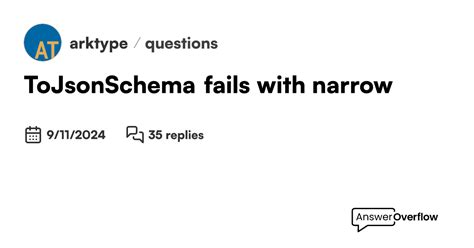 Tojsonschema Fails With Narrow Arktype