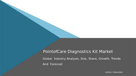Point Of Care Diagnostics Kit Market Report Global Forecast From 2025 To 2033