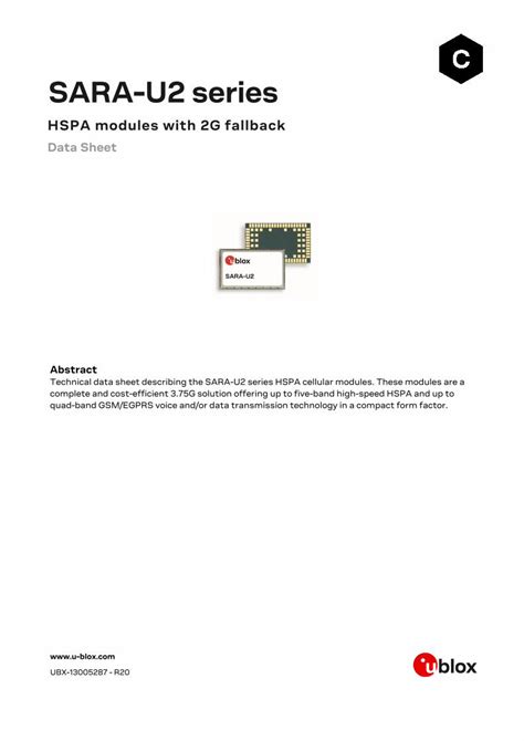 Pdf Sara U2 Seriesubx Sara U2 Series Hspa Modules With 2g Fallback Data Sheet Abstract