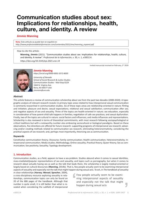 Pdf Communication Studies About Sex Implications For Relationships