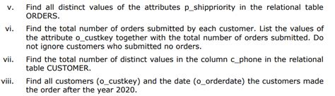 Solved Indexing Consider The Relational Schemas Of The Tpchr