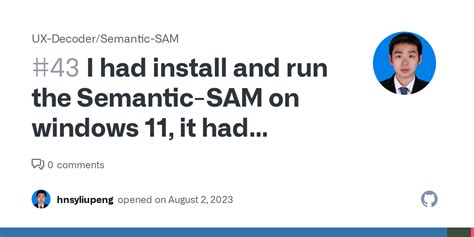 I Had Install And Run The Semantic Sam On Windows 11 It Had Ocurrs The Error Can You Help Me