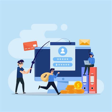 Premium Vector Cyber Crime Vector Concept Of Phishing Scam Hacker Attack And Web Security