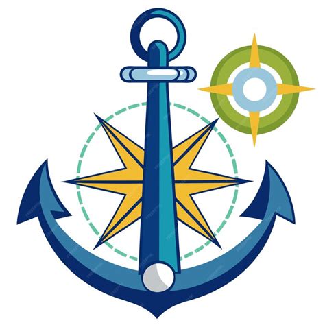 Anchor Compass Clipart Vector Art And Illustration Premium Ai
