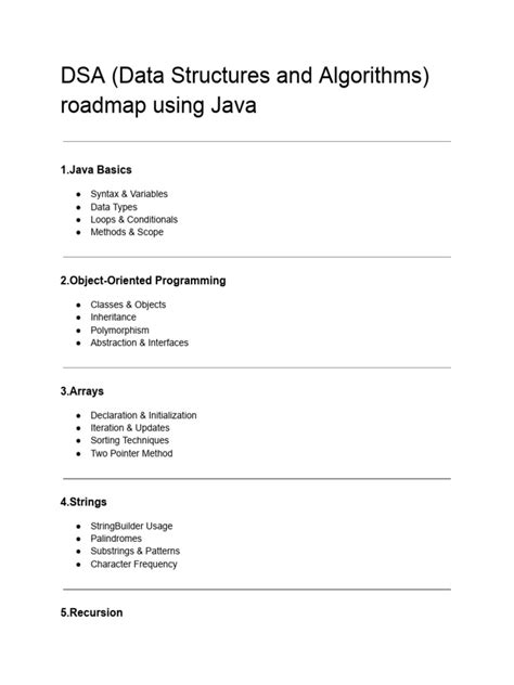 Dsa Data Structures And Algorithms Roadmap Using Java Pdf