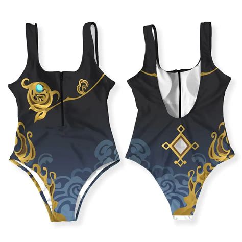 Anime Genshin Impact Swimsuit Bikini One Piece Women Venti Hutao Mona Cosplay Anime Swimwear
