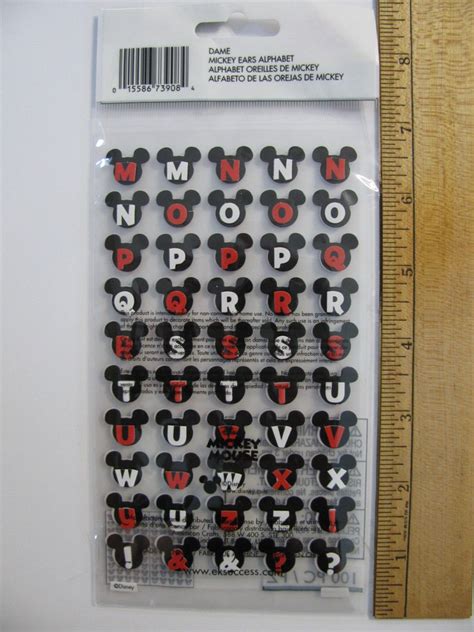 Disney Stickers Mickey Ears Alphabet Dimensional 100 Pieces Nos Ebay