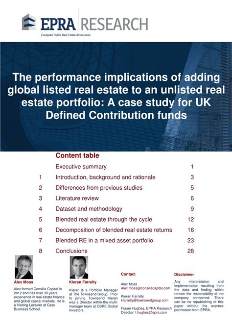 Pdf Performance Implications Of Adding Global Listed Real Estate To An Unlisted Uk Real Estate