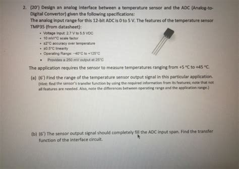Solved 2 20 Design An Analog Interface Between A