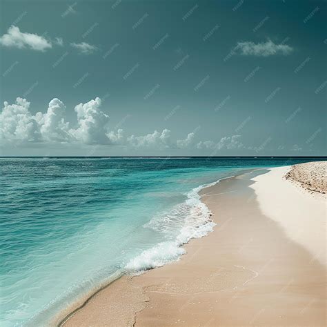 Maldives Beach Wallpaper With A Solid Light Background Premium Ai