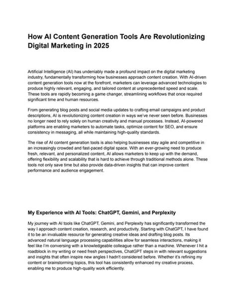 How Ai Content Generation Tools Are Revolutionizing Digital Marketing In 2025 Pdf